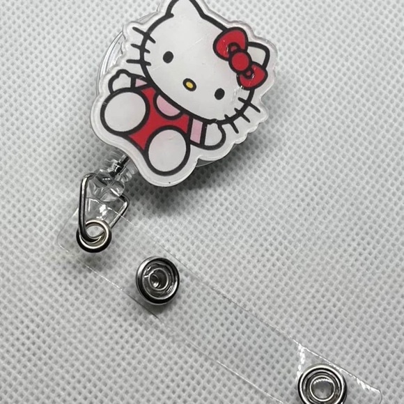 Accessories | New Red Hello Kitty Badge Reel 21 | Poshmark
